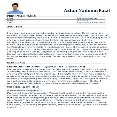Azlan Nadeem Faizi CV | DOCX