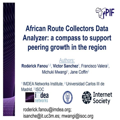 Africa Route Collectors Data Analyzer: A compass to support peering ...