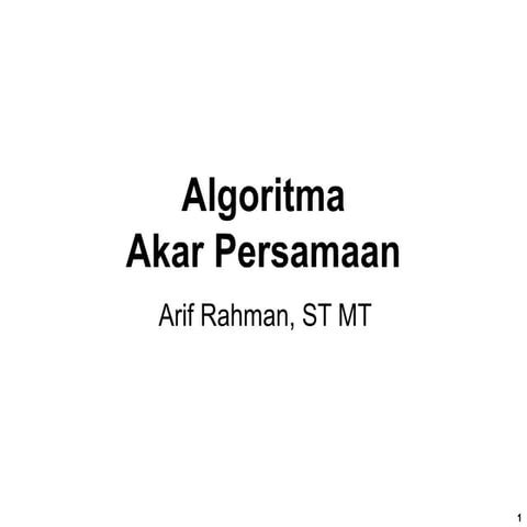 11 algo akarpersamaan | PPT
