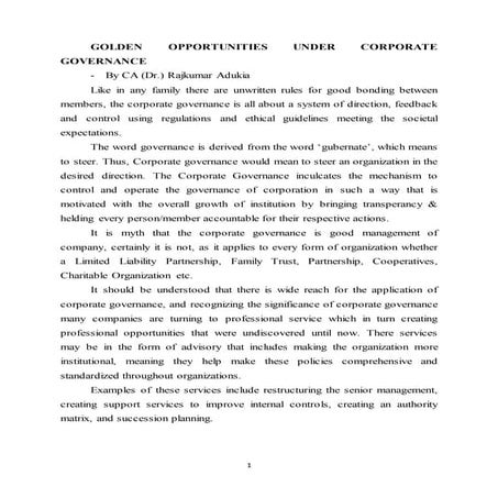 The cadbury committee report on corporate governance | PPTX
