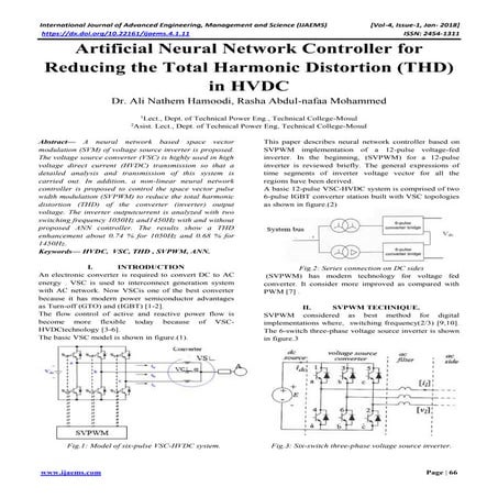 Artificial Neural Network Controller for Reducing the Total Harmonic Distortion (THD) in HVDC ...