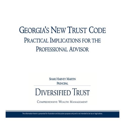Georgia's New Trust Code | PPT