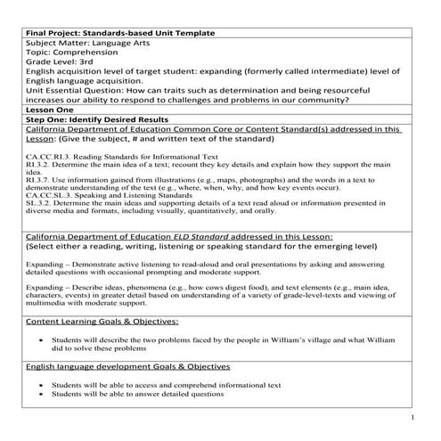 Final Project - Language Arts | PDF