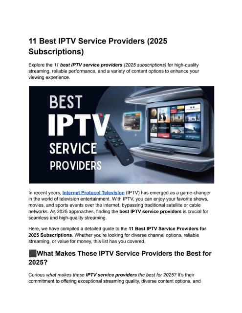 Top IPTV Service Providers in the USA for 2024: Freegotv and TereaTV | PPT
