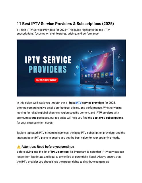 Top IPTV Service Providers in the USA for 2024: Freegotv and TereaTV | PPTX