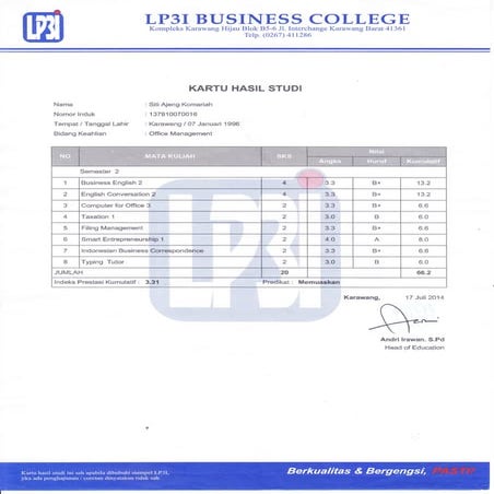 KHS Semester 2 | PDF