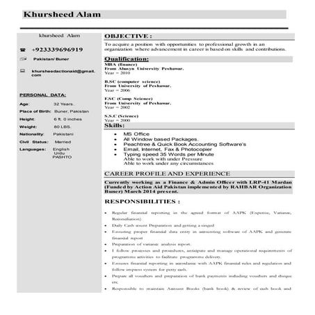 Khursheed Alam Cv | DOCX