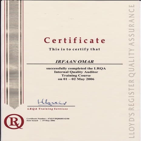 LRQA Internal Quality Auditor | PDF