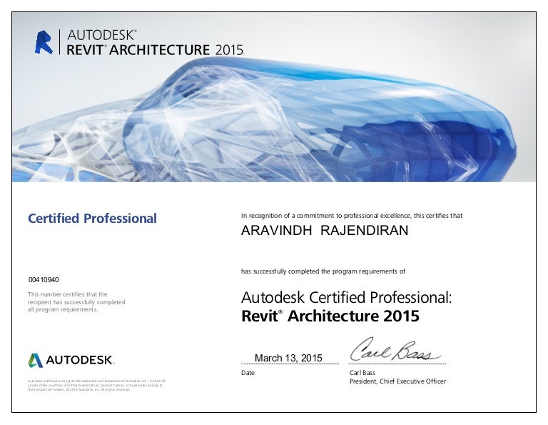 Autodesk revit training certificate - ksebrazil