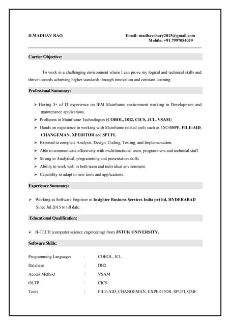 Sandeep_MF_4+years of exp | DOC | Operating Systems | Computer Software and Applications