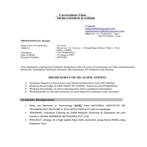 Mohammed Rashid CV | DOC
