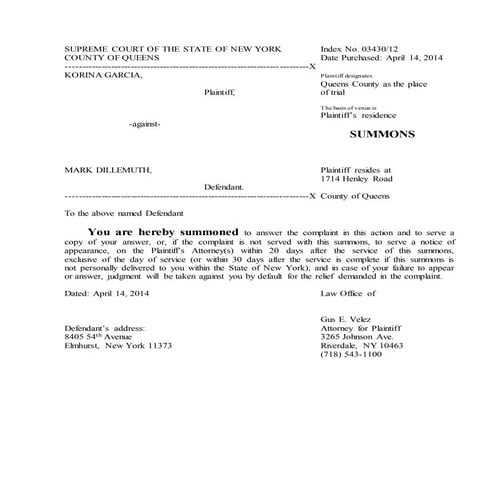 4-14 SUMMONS | DOCX | Legal Services Industry | Industries