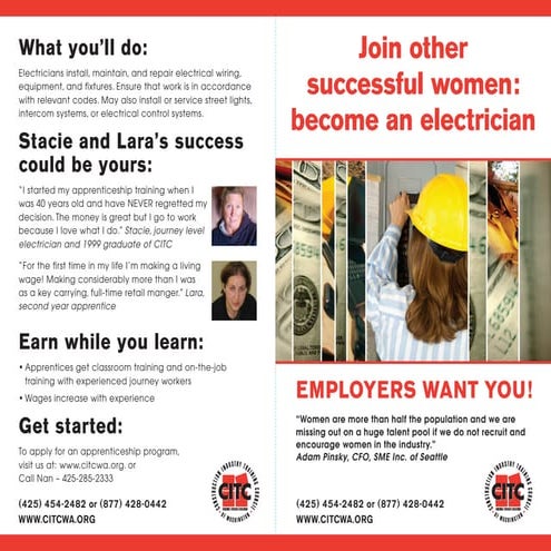 Women Electrical Brochure | PDF | Apprenticeships | Careers