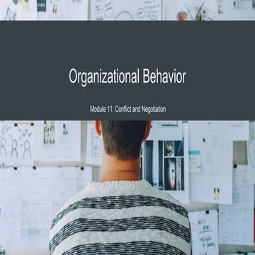 Conflict and Negotiation in organisations | PPTX