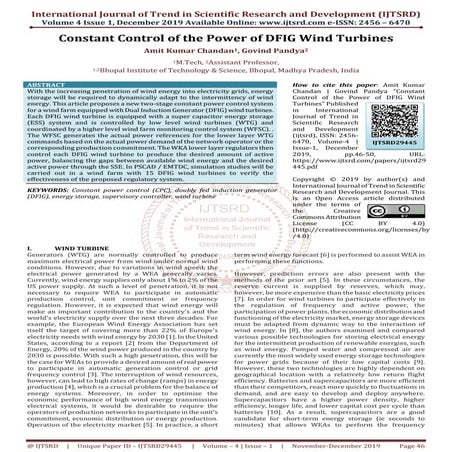 Constant Control Of The Power Of Dfig Wind Turbines Pdf Power And Energy Industry Industries