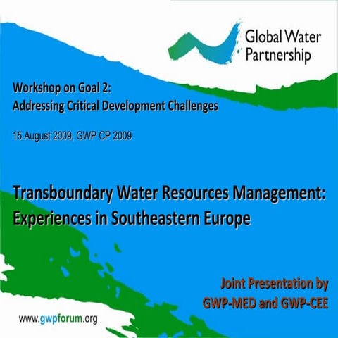 Transboundary Water Management in Southeastern Europe | PPT