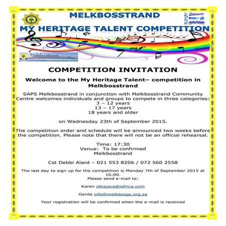 COMPETITION INVITATION Talent 2015 | PDF