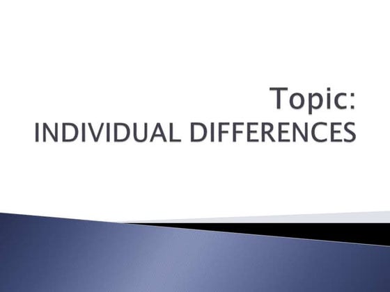 Individual difference | PPTX