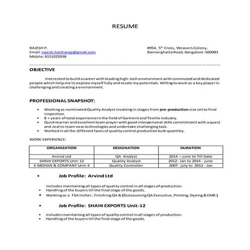 Rajesh - Resume all | PDF