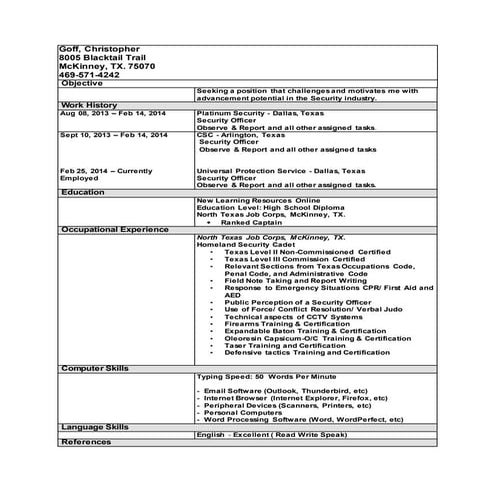 christopher goff resume | DOCX