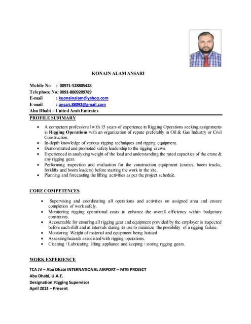 LEEA -LIFTING INSPECTION ENGINEER CV | PDF