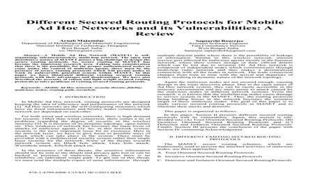 Secure Routing Protocol To Mitigate Attacks By Using Blockchain Technology In Manet Pdf