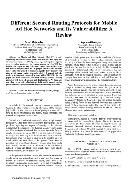Secure Routing Protocol To Mitigate Attacks By Using Blockchain Technology In Manet Pdf