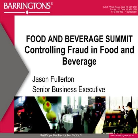 Controlling Fraud in Food & Beverage | PPT