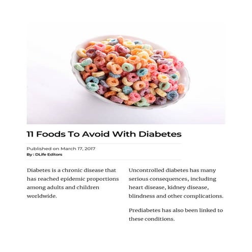 11 foods to avoid with diabetes | PDF