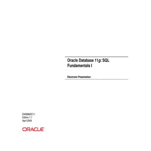 11g Sql Fundamentals Ppt Pdf