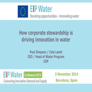 CDP: Global Water report 2014 | PPT