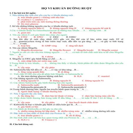 11 ho vi khuan duong ruot da | PDF