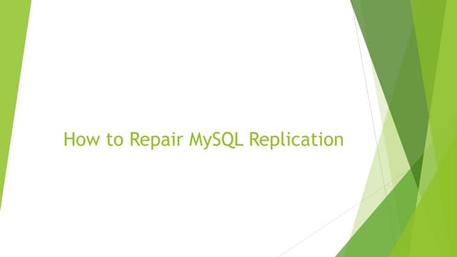 Replication Troubleshooting In Classic Vs Gtid Ppt