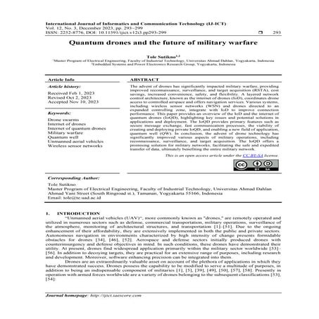 Quantum drones and the future of military warfare | PDF