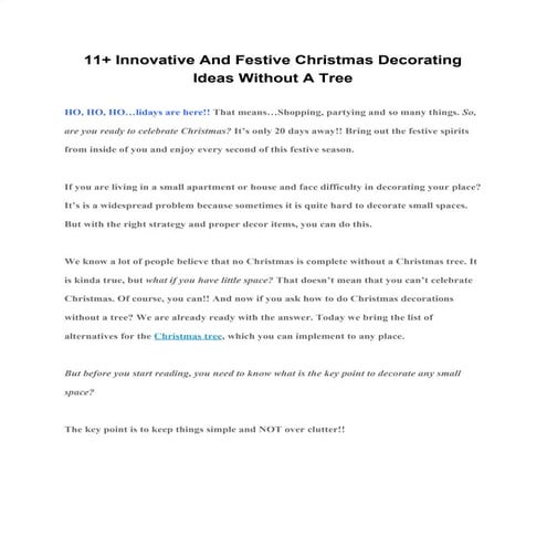 11+ innovative and festive christmas decorating ideas without a tree | PDF