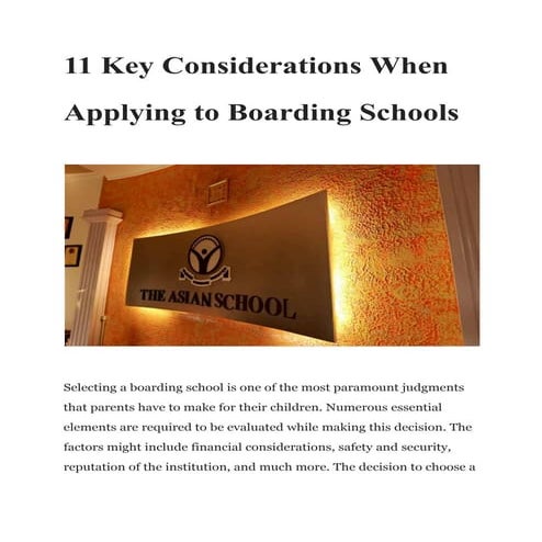 Understanding Admission process in Boarding schools | PPTX