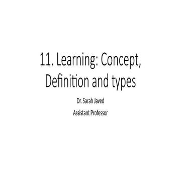 Learning concept, definition and types .pptx | Cats | Pets