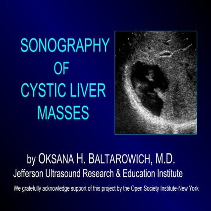 ULTRASOUND LIVER CYSTIC MASSES PPT PRESENTATION | PPT