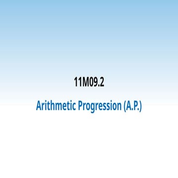 Aritmatic progression class eleventh maths | PPTX