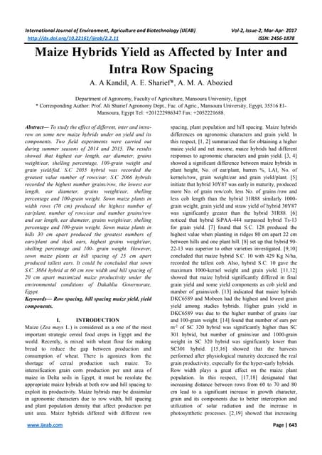 Agronomy Practical on Estimation of Seed requirement and plant population of field crops ...