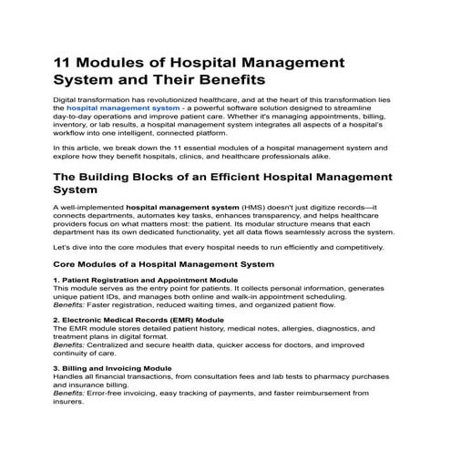 11 Modules of Hospital Management System and Their Benefits.pdf