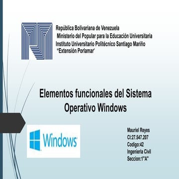 Elementos Funcionales del SO Windows | PPTX