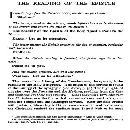 11 notes the reading of the epistle | PDF