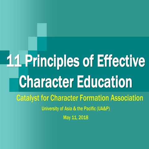 11 principles of effective character education | PDF