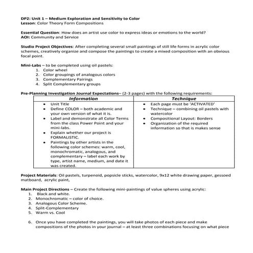 11 project color theory pages | DOCX | Painting | Arts and Crafts