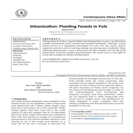 Urbanization: Planting Forests in Pots | PDF