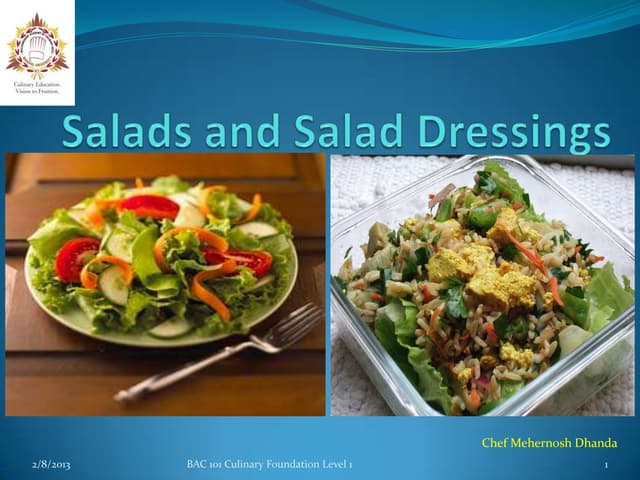 Classification of salad according to ingredients | PPTX