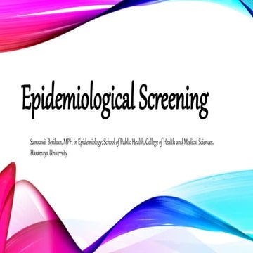 11 Screening for epidemiology purpose that focus on screening | PPT