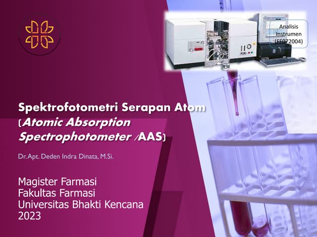 Atomic absorption spectrophotometry (aas) | PPTX