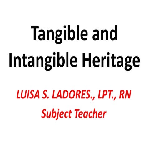 11 tangible and intangible heritage | PPTX